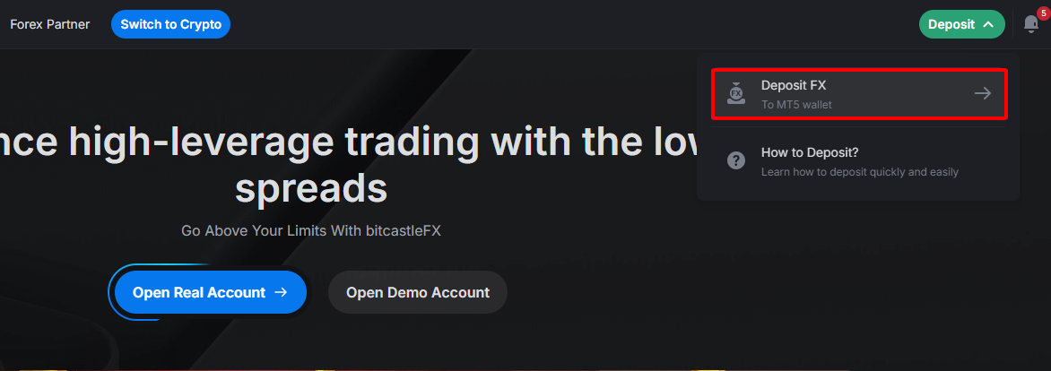 How do I make an FX deposit? – Help Center of bitcastleFX